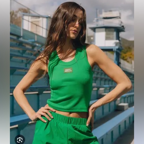 Daily Drills | Tops | Daily Drills Logo Ribbed Tank Sz Ml Womens | Poshmark